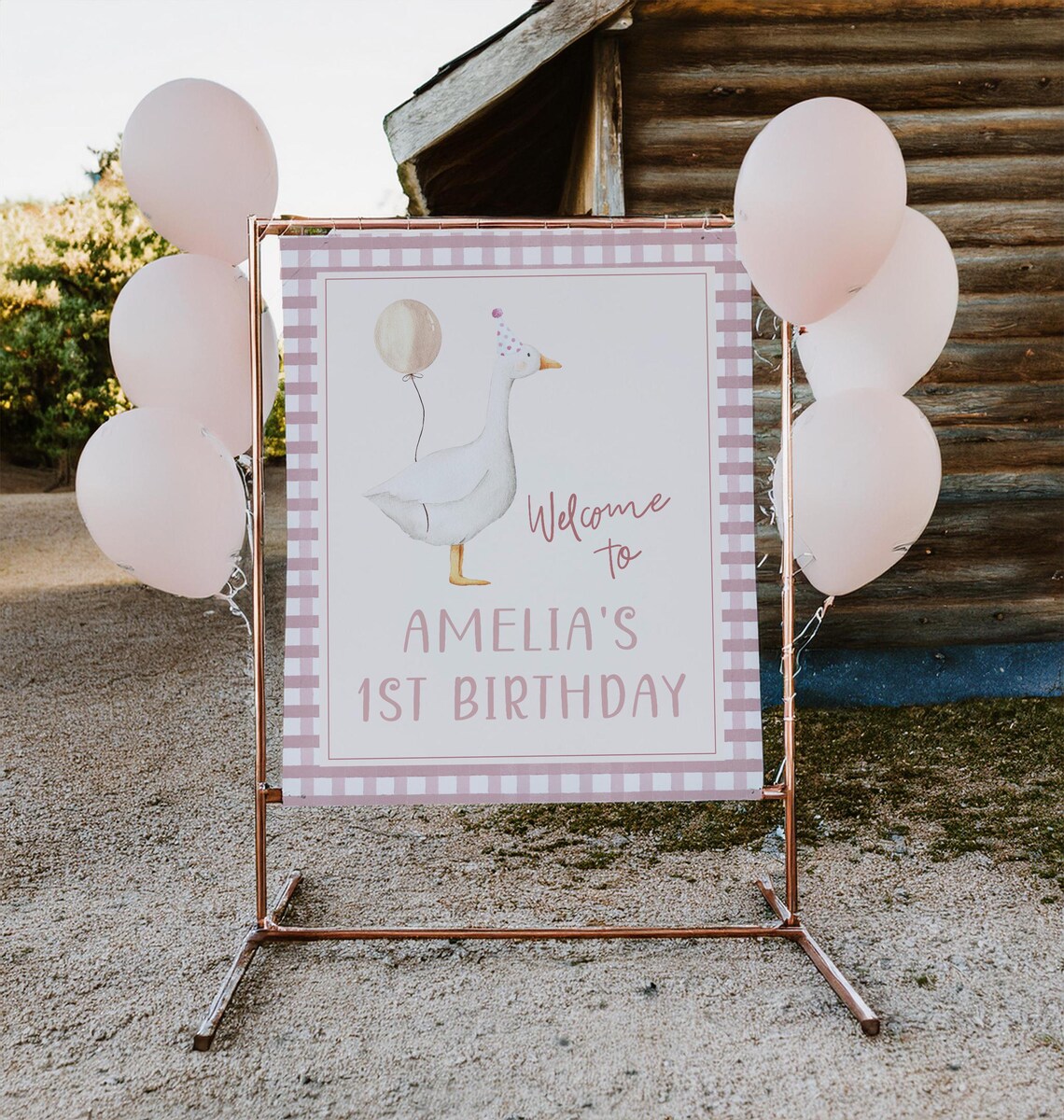 One Silly Goose Welcome Sign Template | Editable Girl Goose 1st ...