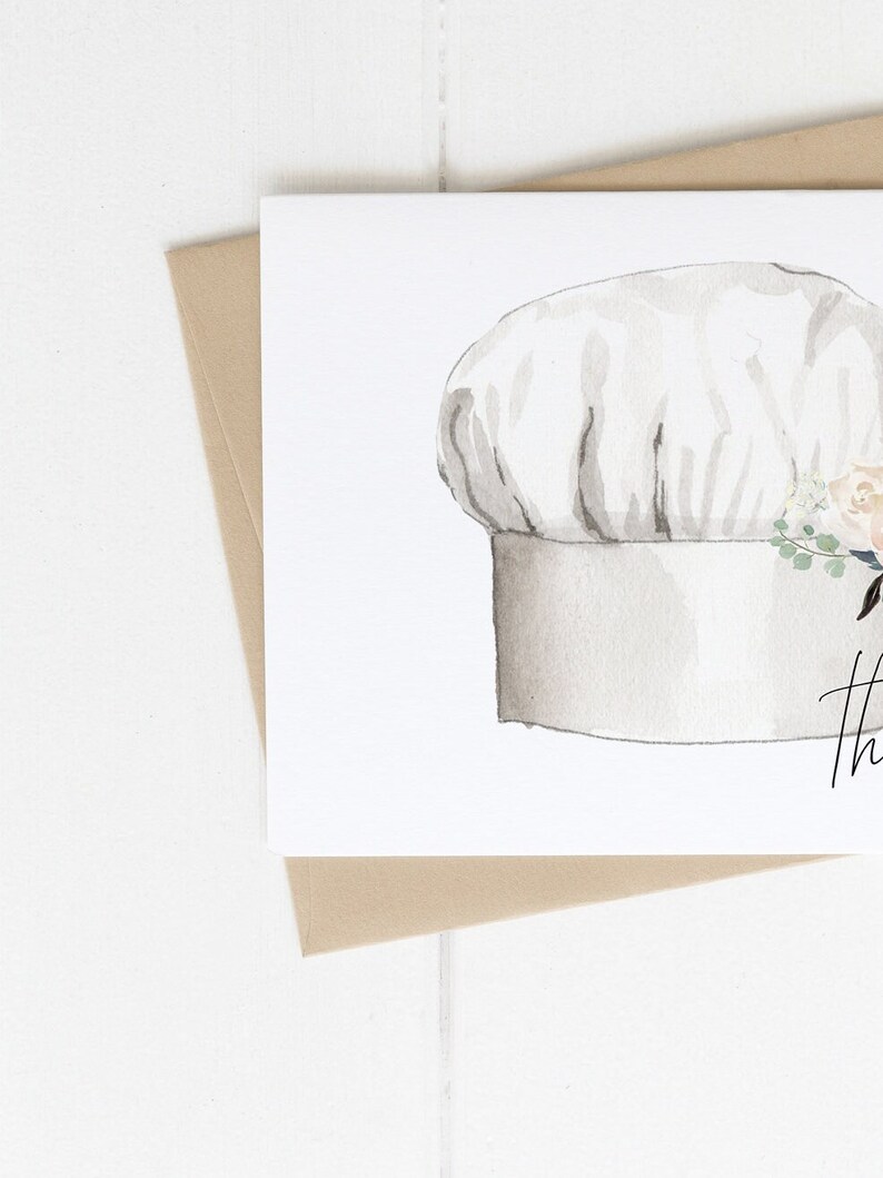 Chef Thank You Card Printable Editable Template Girl Cooking - Etsy