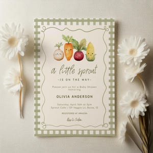 Little Sprout Baby Shower Invitation Template | Editable A Little ...
