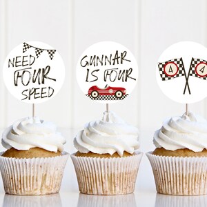Race Car 4th Birthday Bundle Editable Template Package | Red Need FOUR ...