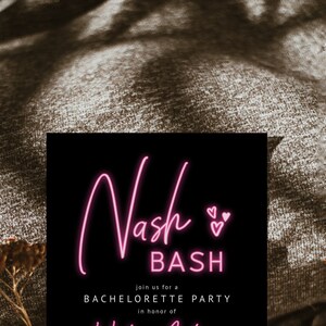 Nash Bash Bachelorette Party Invitation Nashville Bridal | Etsy