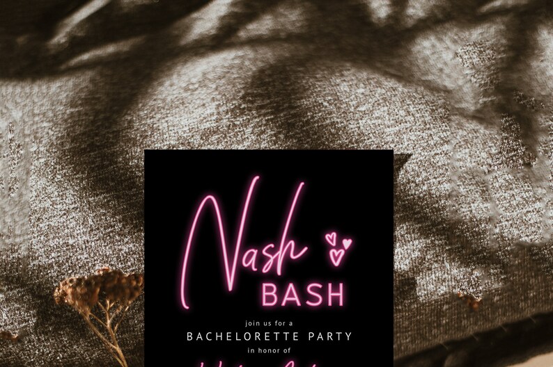 Nash Bash Bachelorette Party Invitation Nashville Bridal - Etsy