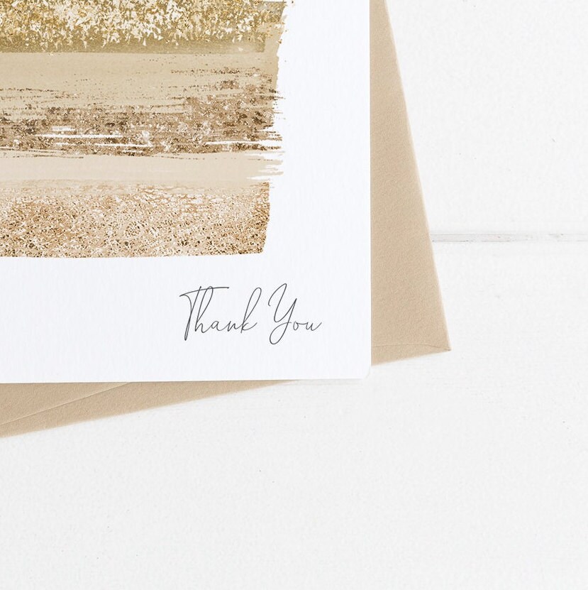 Gold Birthday Thank You Card File Golden Birthday Cake - Etsy