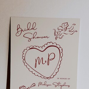 Cherub Bridal Shower Invitation Template | Editable Hand Drawn Couples ...