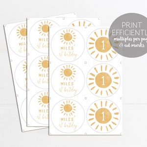 Sunshine Cupcake Topper Template | Editable Our Little Sunshine Cupcake ...
