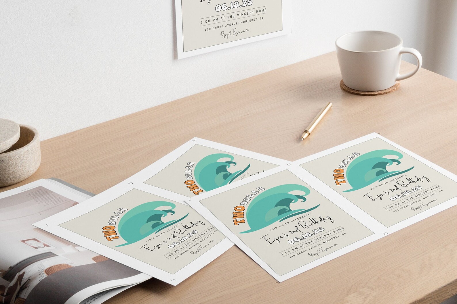 Editable Surf 2nd Birthday Invitation for Boy Template | Two-bular ...