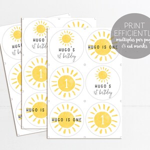 Sunshine Cupcake Topper Template | Little Sunshine Cupcake Decor ...