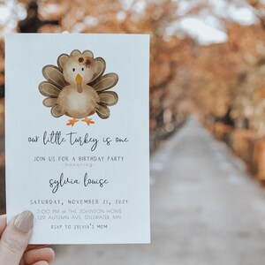 Our Little Turkey Girl 1st Birthday Invitation | Our Little Turkey is ...
