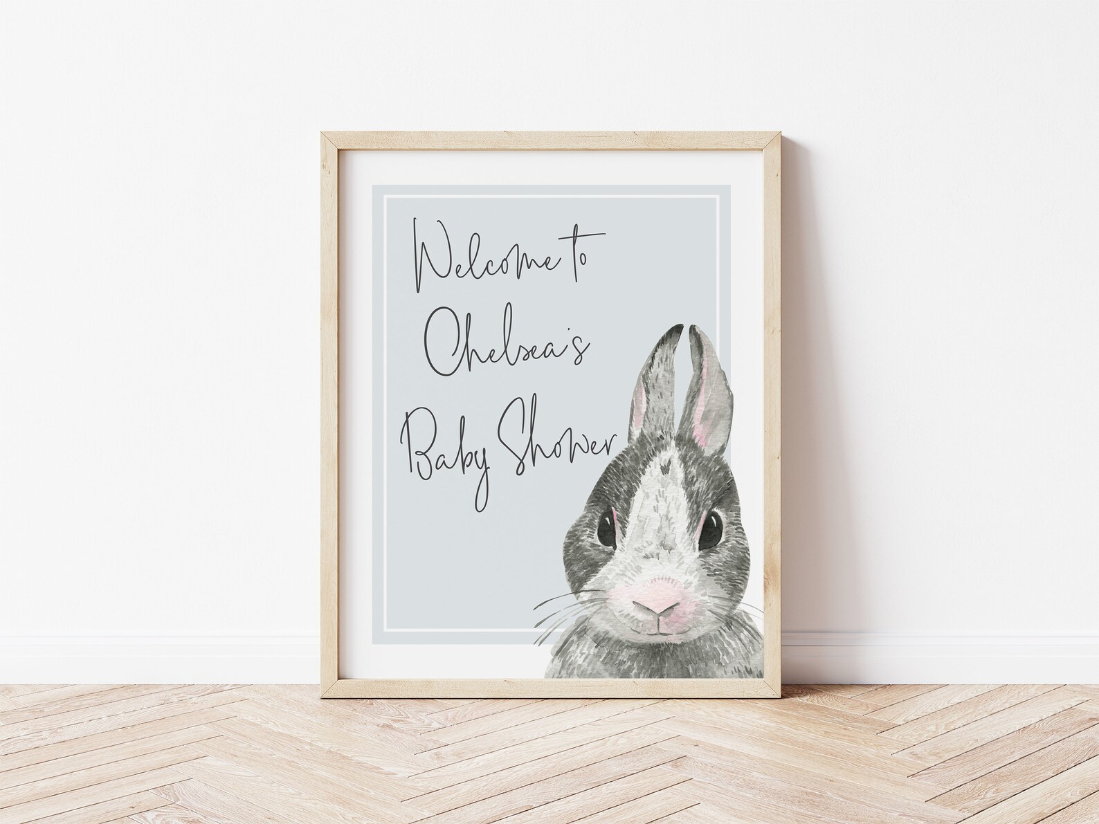 Bunny Welcome Sign Template Some Bunny Boy Baby Shower - Etsy