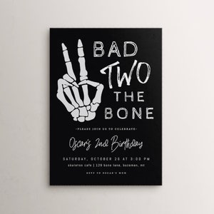 Bad Two the Bone 2nd Birthday Bundle Template | Editable Fall Boy ...