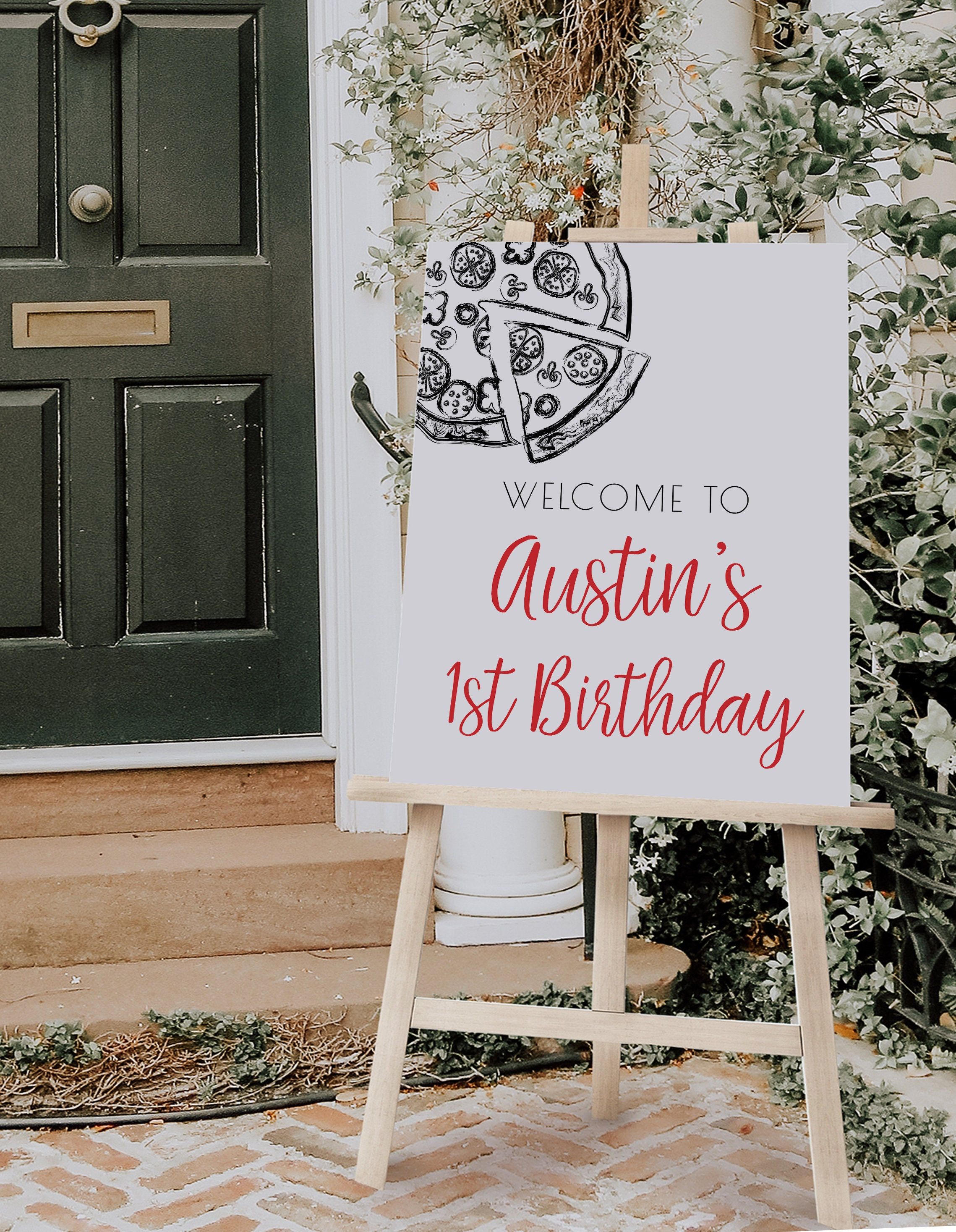 Pizza Party Welcome Sign Template Pizza Birthday Party - Etsy