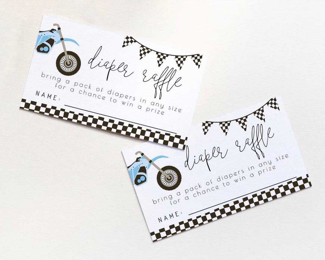 Dirt Bike Diaper Raffle Ticket Template | Editable Boy Racing Diaper ...