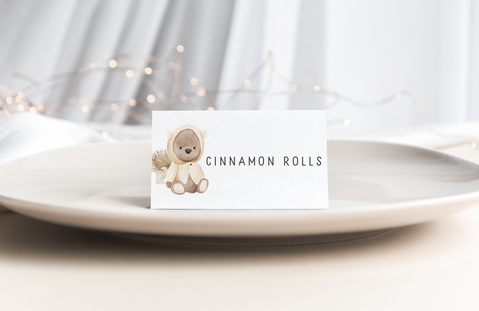 Bear Food Tent Template | Beary Excited Place Cards Editable Baby ...