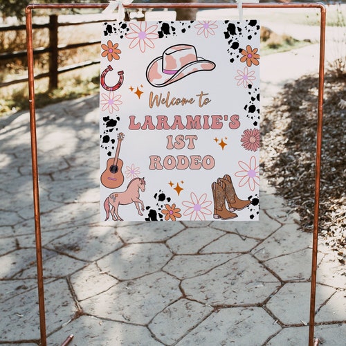 Editable Cowgirl Milestone Sign 1st Rodeo Birthday Party Theme - Etsy