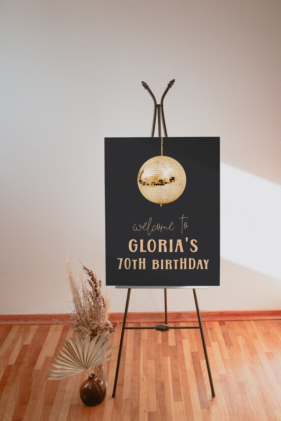 Disco Party Welcome Sign Disco Ball Dance Birthday Party - Etsy