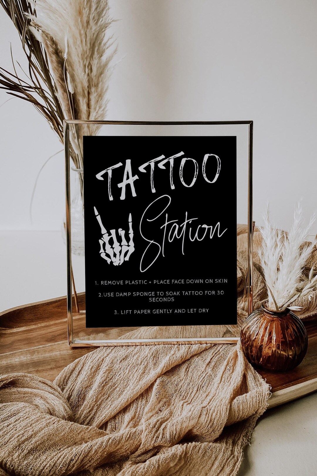 Tattoo Station Sign for Born TWO Be Wild Birthday Party | Editable ...