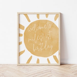 Sunshine Welcome Sign Template | Our Little Sunshine Birthday Party ...