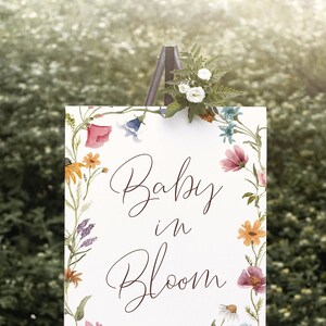Baby in Bloom Printable Sign | Wildflower Baby Shower Decor | Baby in ...