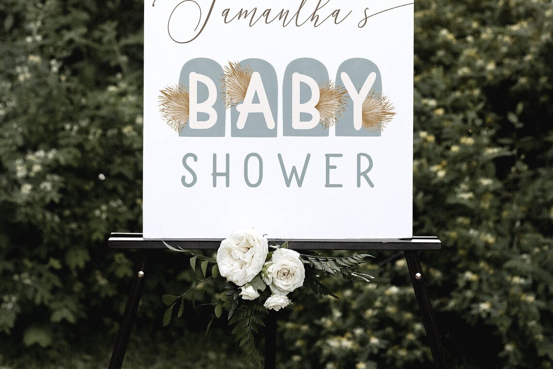 Boy Baby Shower Welcome Sign Blue Baby Sprinkle Welcome | Etsy