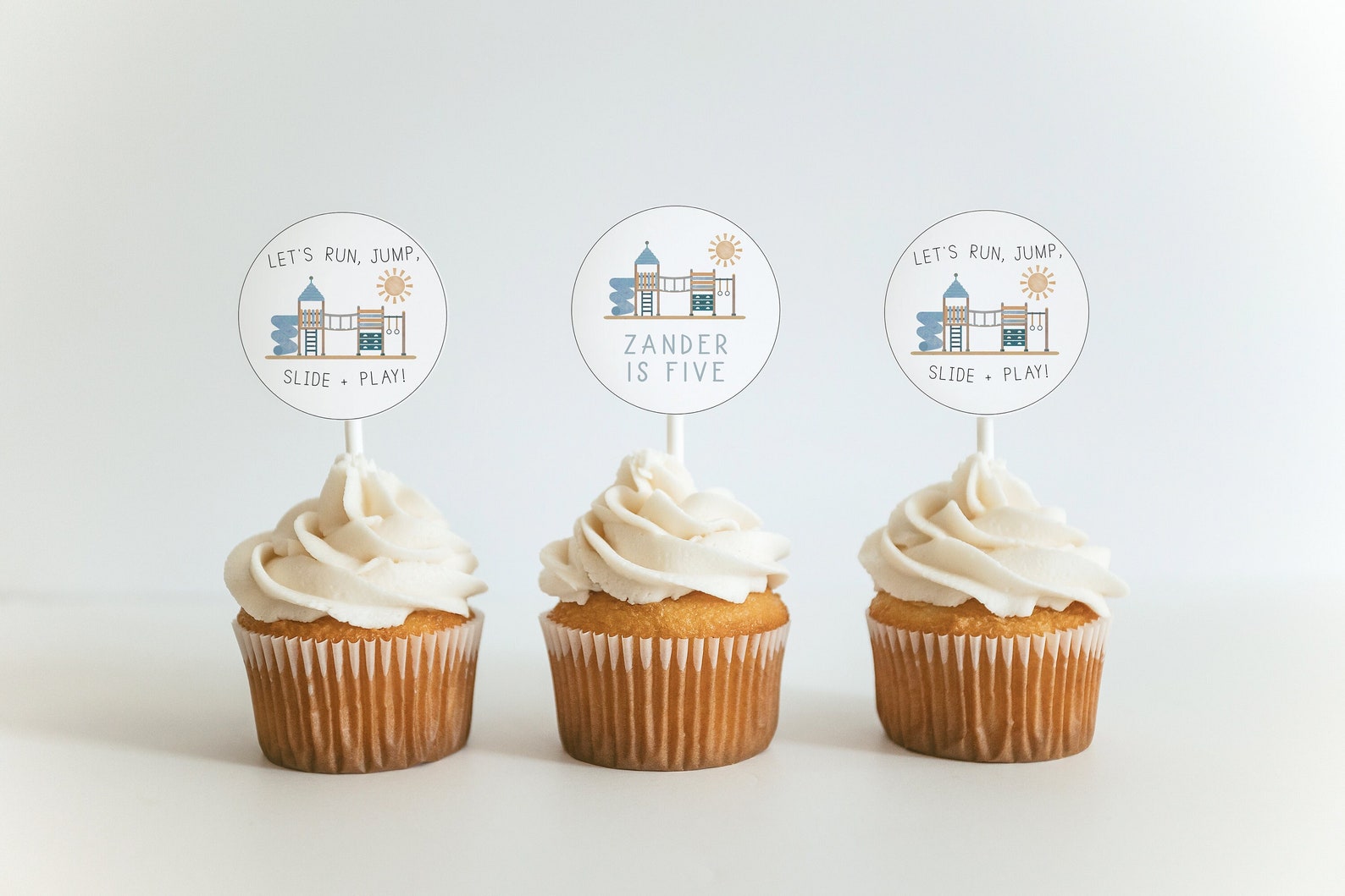 Playground Cupcake Toppers Template | Editable Park Printable Birthday ...