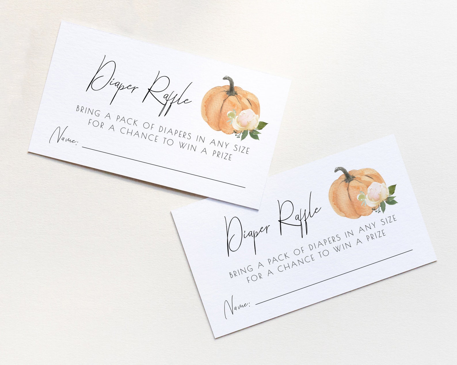 Pumpkin Diaper Raffle Ticket Little Pumpkin Baby Shower | Etsy