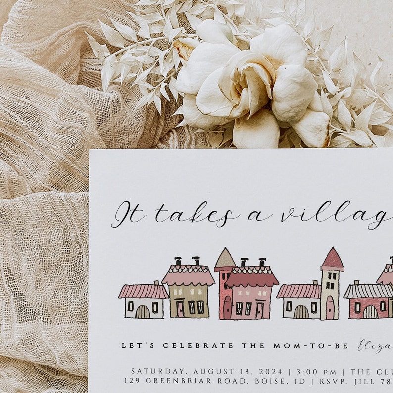 It Takes a Village Baby Shower Invitation New Kid on the - Etsy