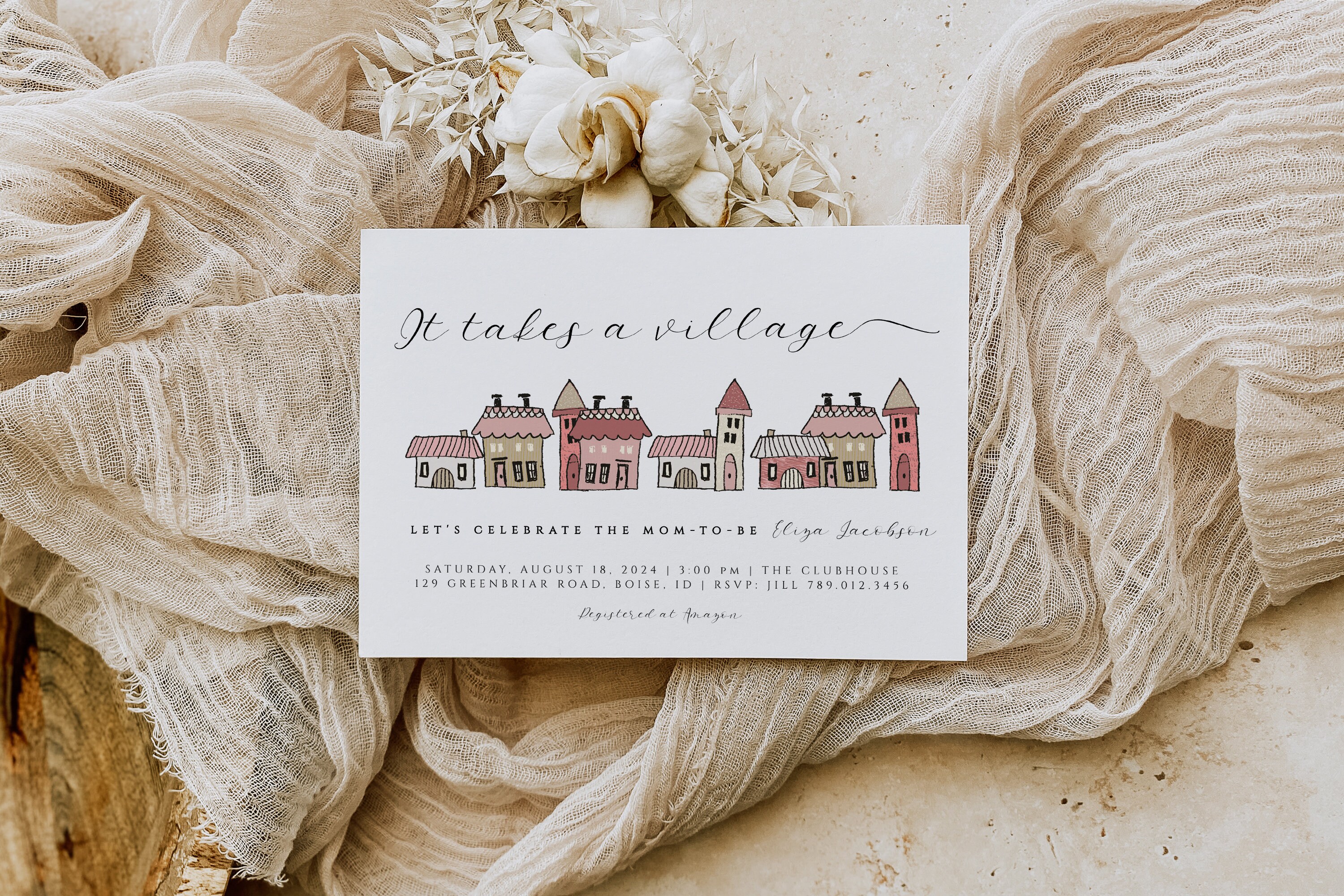 It Takes a Village Baby Shower Invitation New Kid on the - Etsy