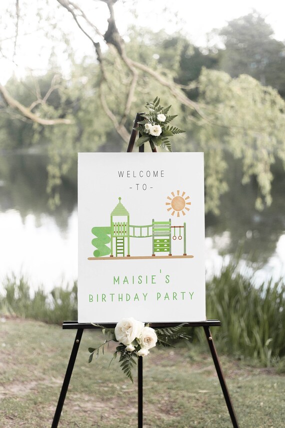 Playground Birthday Party Welcome Sign Outdoor Joint Park | Etsy