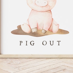 Pig Out Printable Sign | Editable Farm Birthday Party Decor | Piggy ...