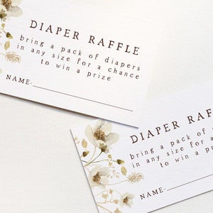 Wildflower Diaper Raffle Ticket Template | Baby in Bloom Baby Shower ...