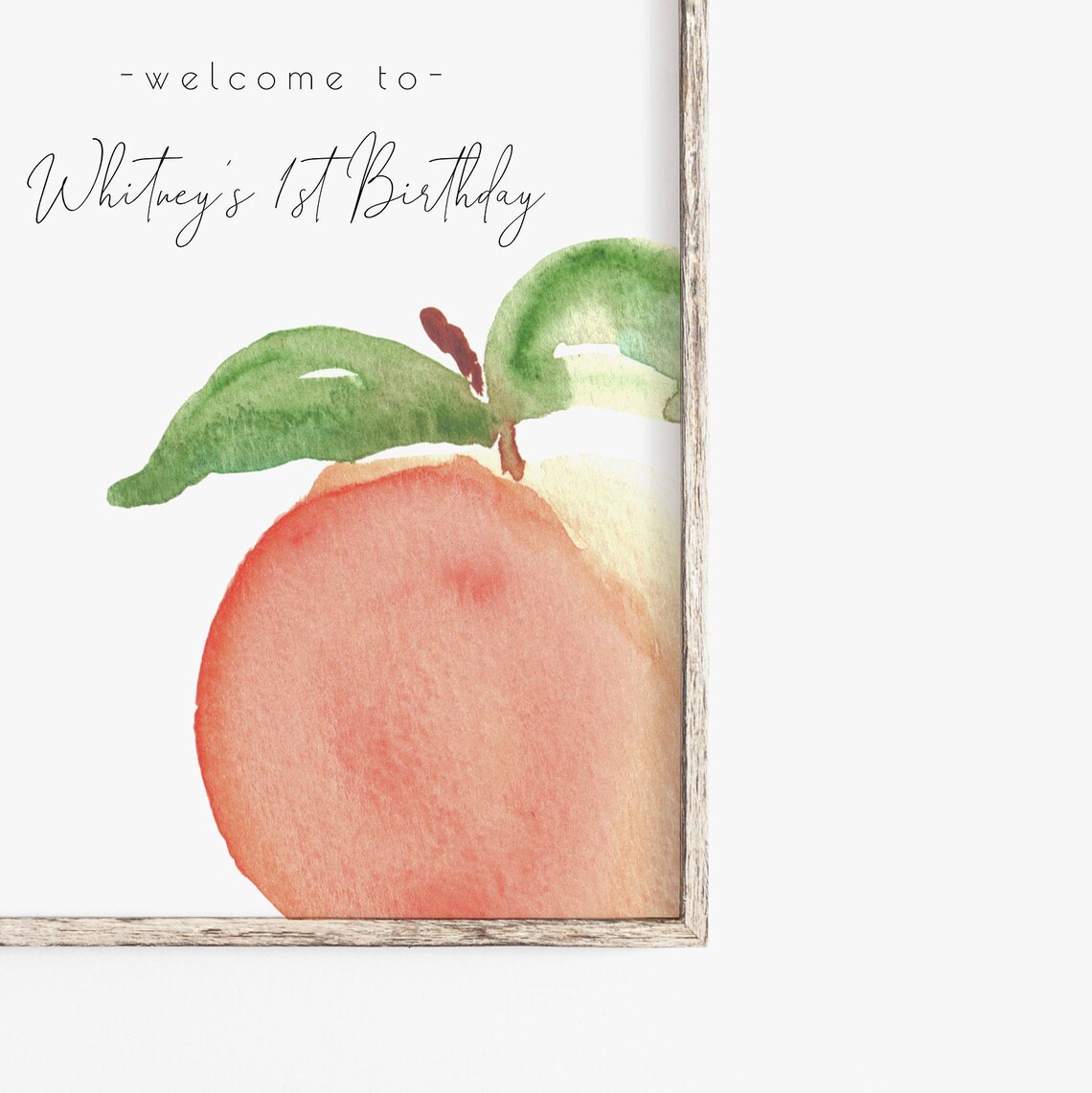 Peach Birthday Welcome Sign Sweet as a Peach 1st Bday - Etsy