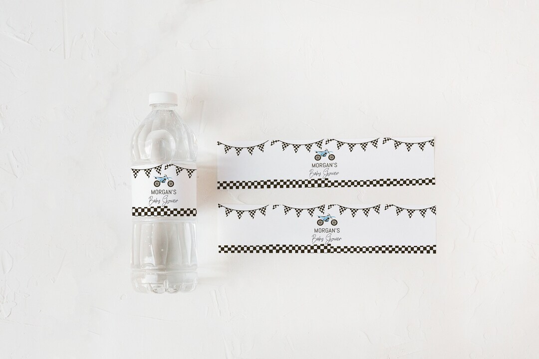 Dirt Bike Water Bottle Label Template | Editable Dirt Bike Water Bottle ...