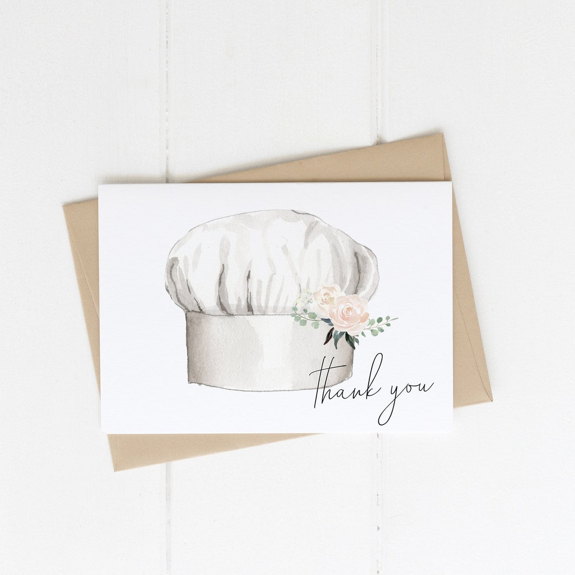 Chef Thank You Card Printable Editable Template Girl Cooking - Etsy
