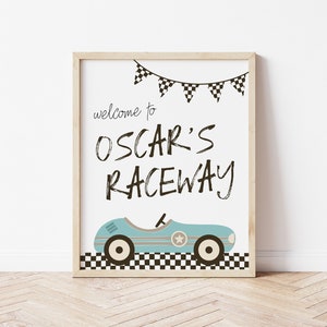 Race Car Welcome Sign Template | Editable TWO Fast Birthday Party ...
