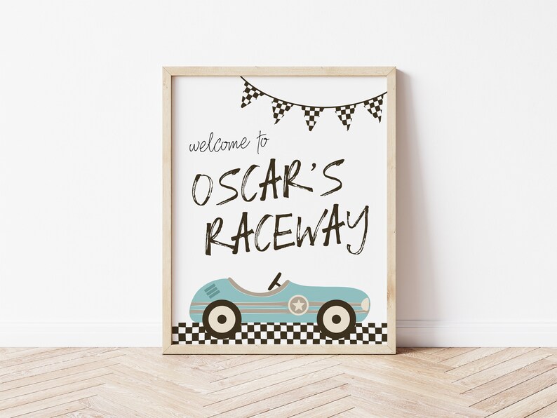 Race Car Welcome Sign Template Editable TWO Fast Birthday - Etsy