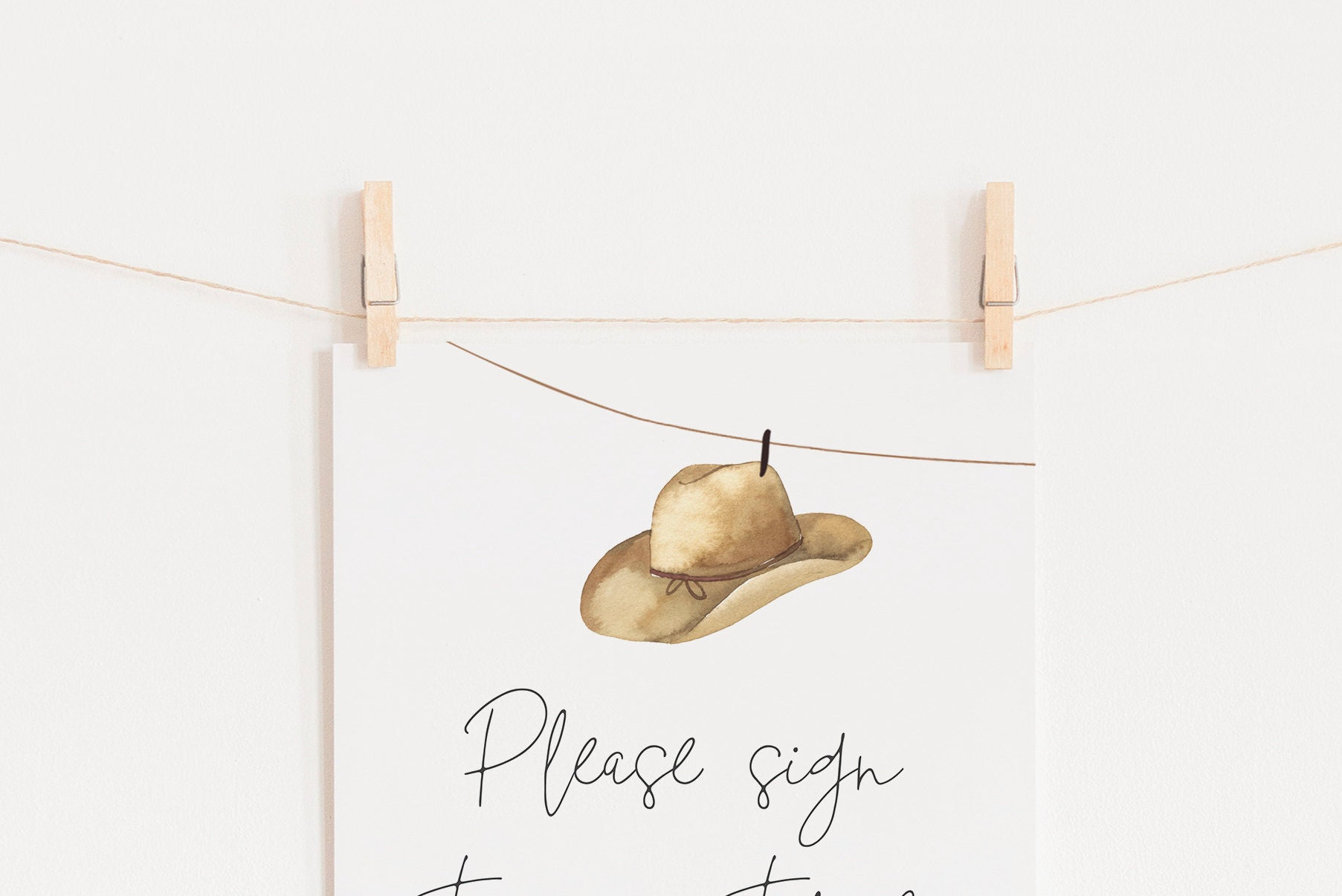 Cowboy Hat Please Sign the Guestbook Baby Shower Sign Editable Template ...