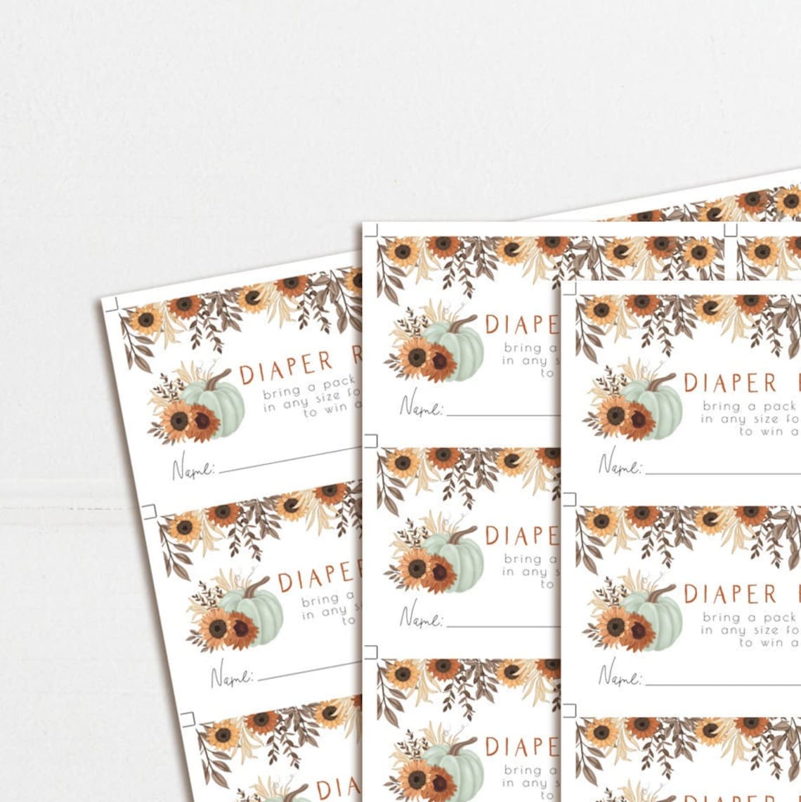 Pumpkin Diaper Raffle Ticket Template Editable Little - Etsy