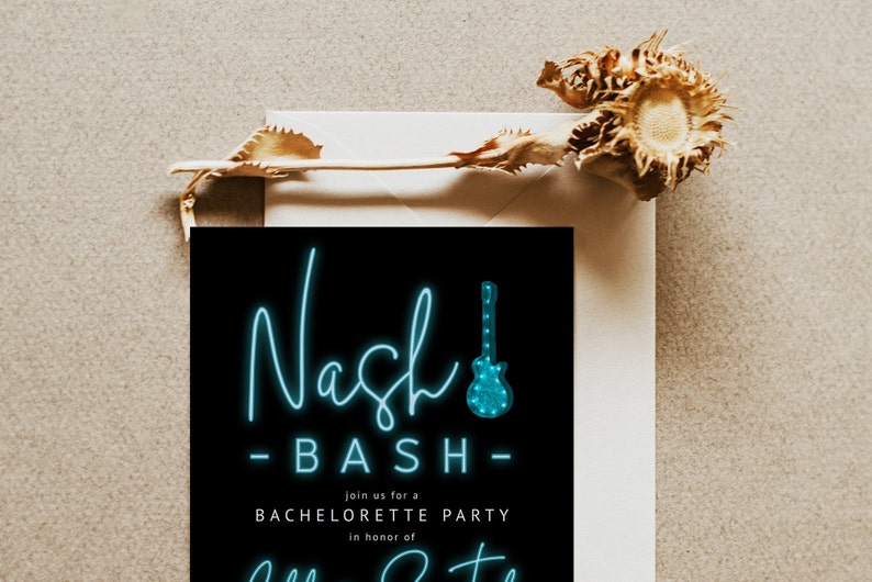 Nash Bash Bachelorette Party Invitation Nashville Bridal - Etsy