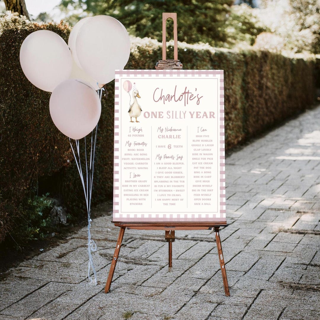 One Lucky Duck Milestone Board Template | Editable Girl Duck 1st ...