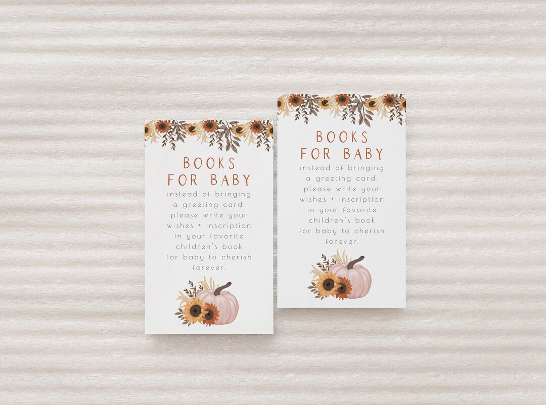 Little Pumpkin Books for Baby Template | Fall Girl Baby Shower Editable ...