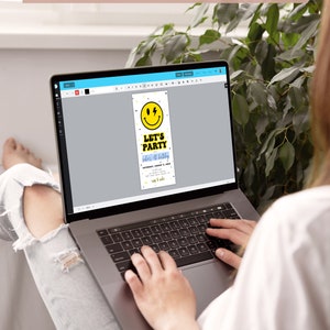 Editable Birthday Text Invitation Template Lightning Bolt Yellow Smile ...