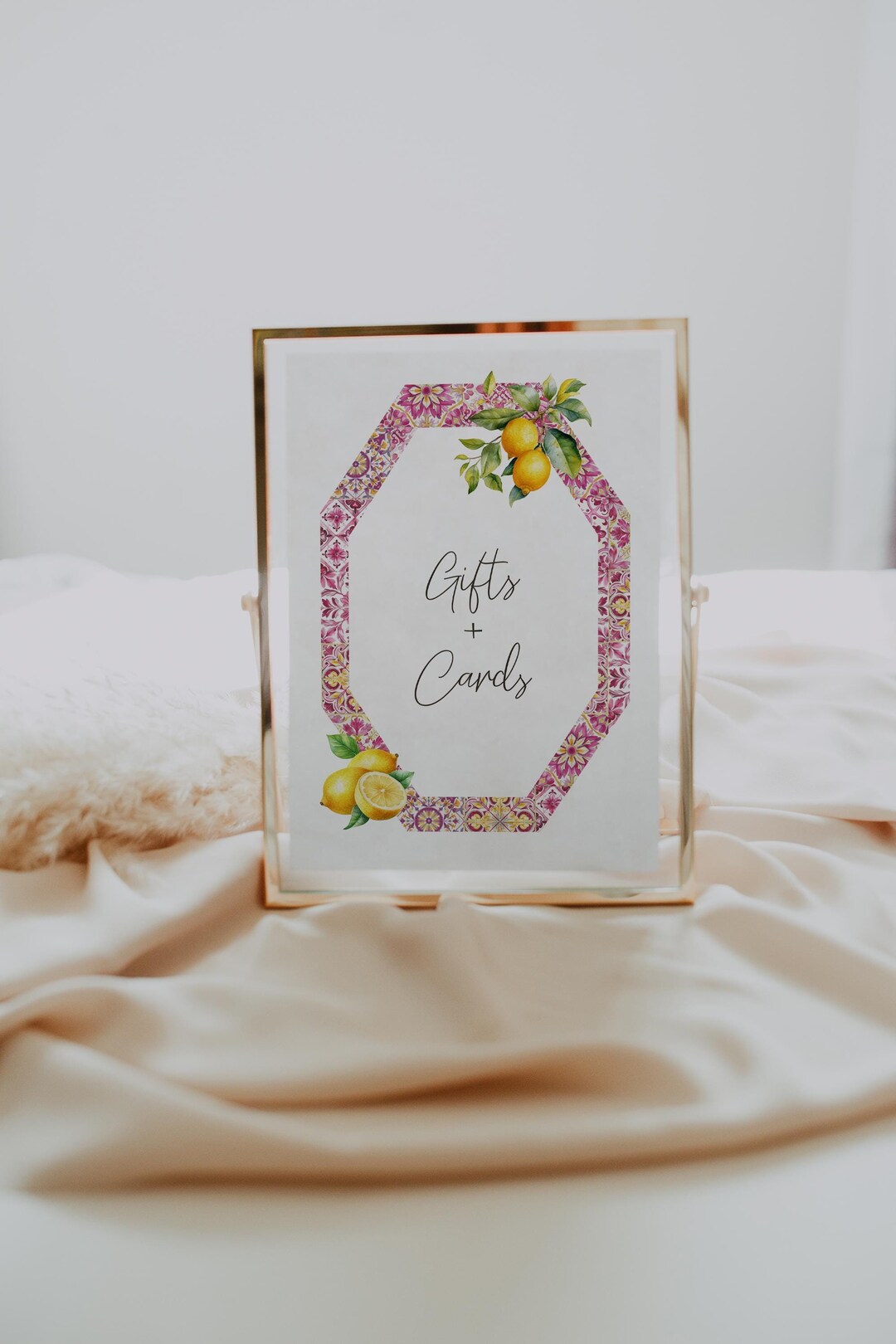 Editable Mediterranean Lemon Sign Template | Pink Tile Almafi Coast ...