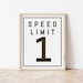 Speed Limit 1 Sign Template | Fast ONE Race Car Birthday Party Food ...