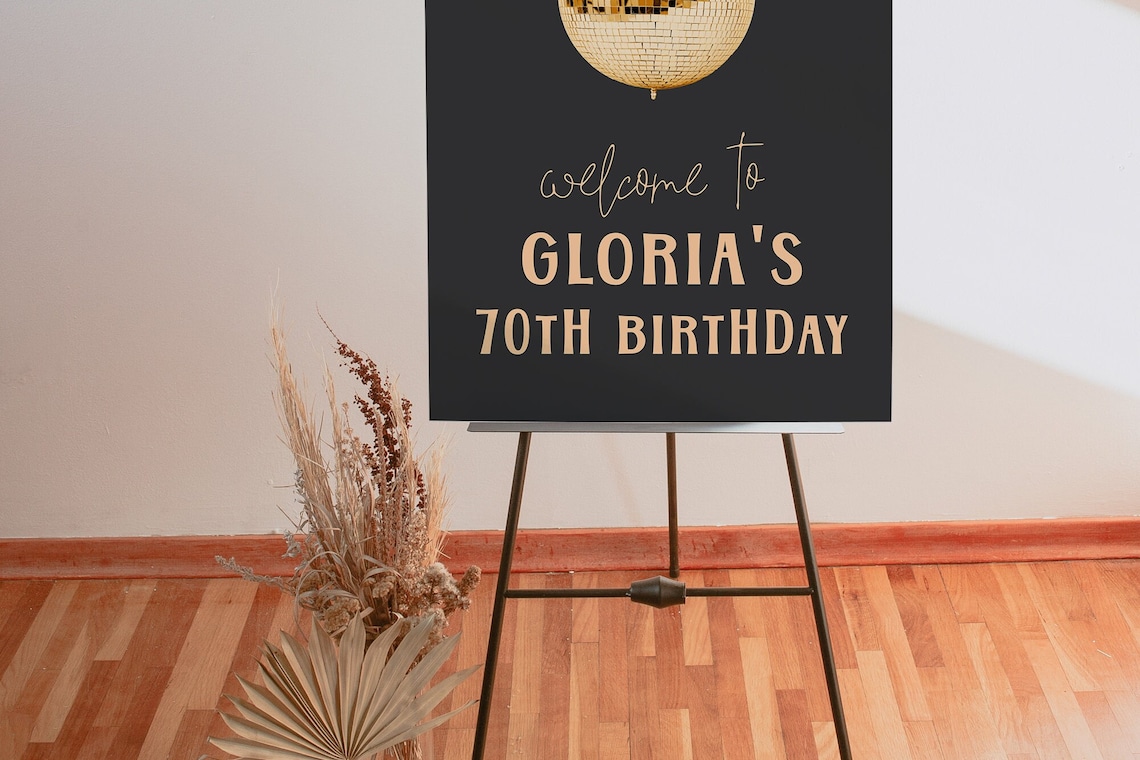 Disco Party Welcome Sign Disco Ball Dance Birthday Party - Etsy