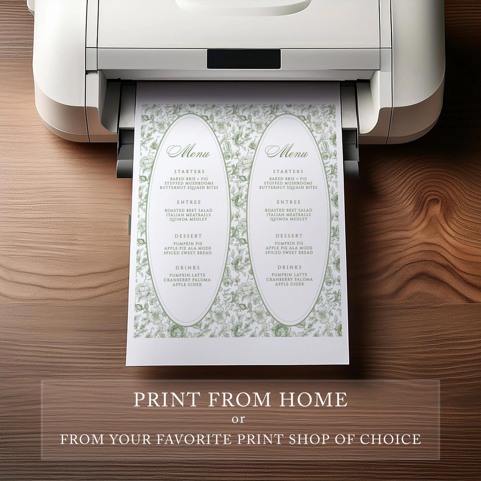 Editable Toile Menu Template | Green Toile De Jouy Wedding Menu S767 - Etsy