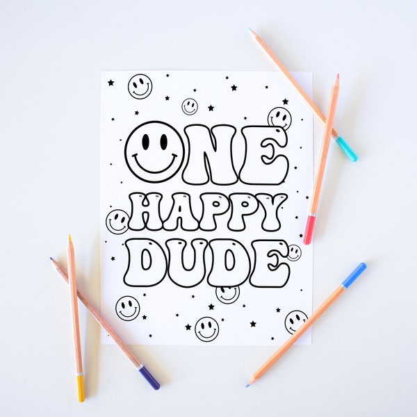 One Happy Dude Coloring Book - Etsy