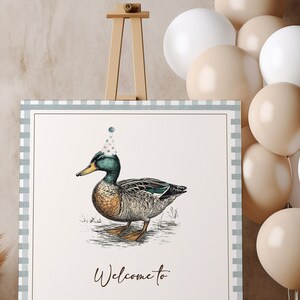 One Lucky Duck Birthday Welcome Sign Template | Editable Duck First ...
