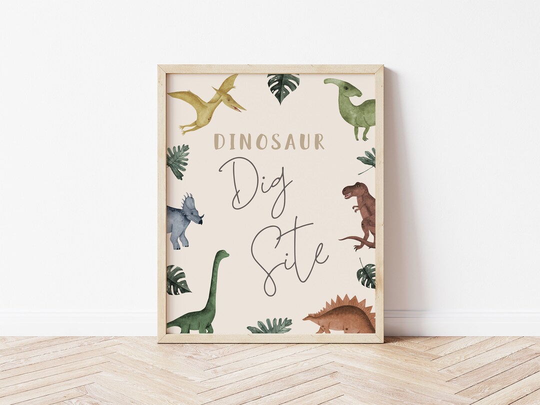 Dinosaur Dig Site Sign Editable Template | Dino Birthday Party ...