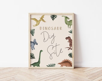 Dinosaur Dig Party Signs, Dinosaur Birthday Table Sign, Dino Sign, Dino ...
