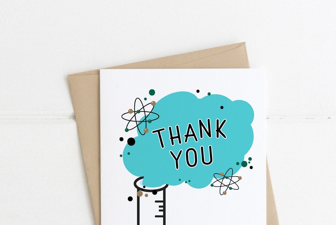 Scientist Thank You Card File Science Experiment Birthday - Etsy